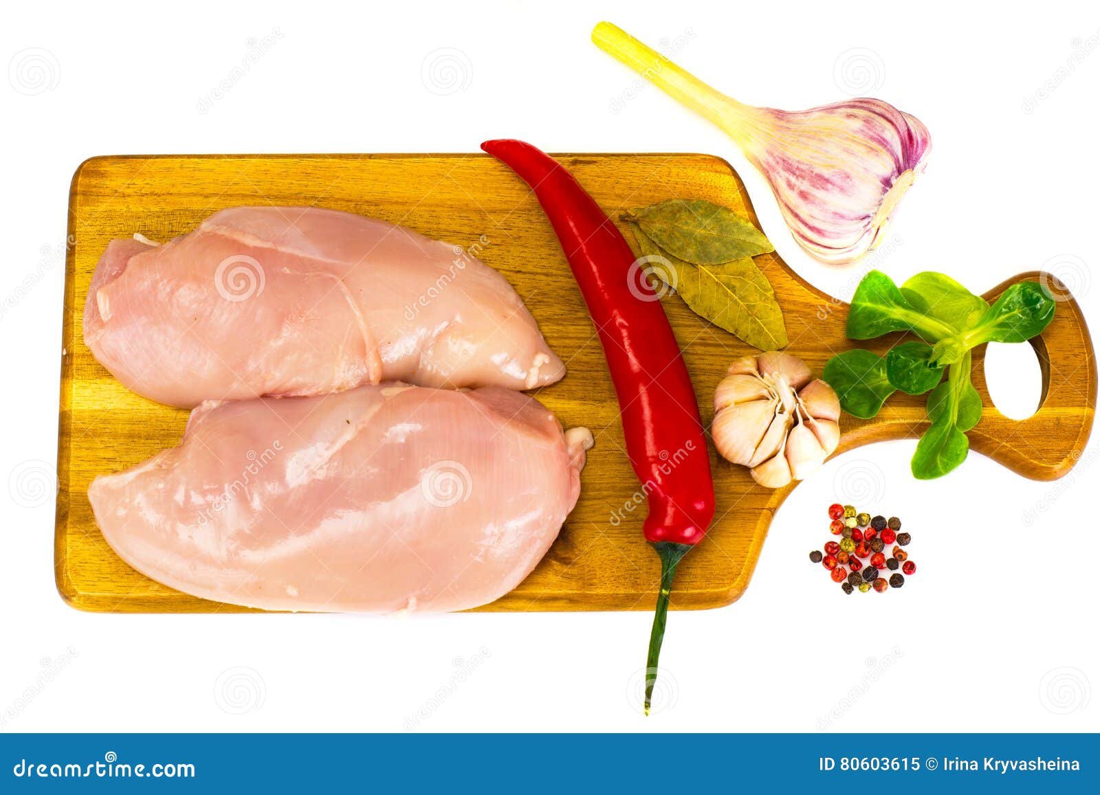 The Split Carcass of Raw Chicken. Isolated on White Stock Image - Image ...