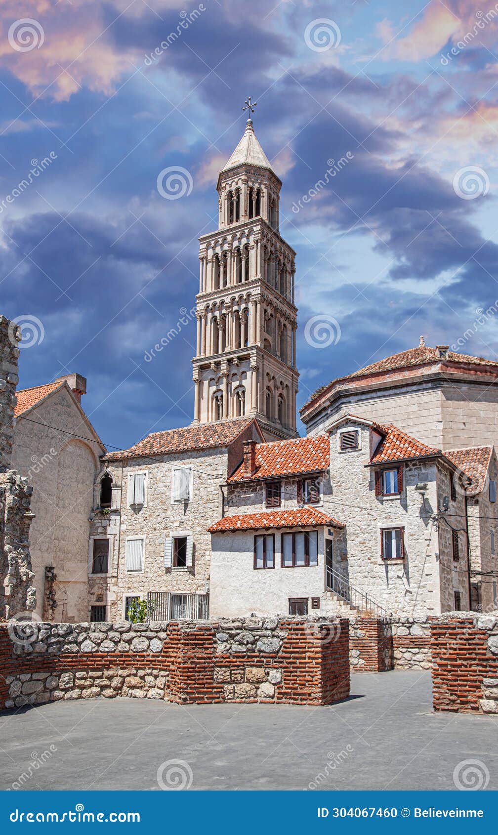 Split Cathedral and Part of the Palace Building. Split, Croatia. Stock ...