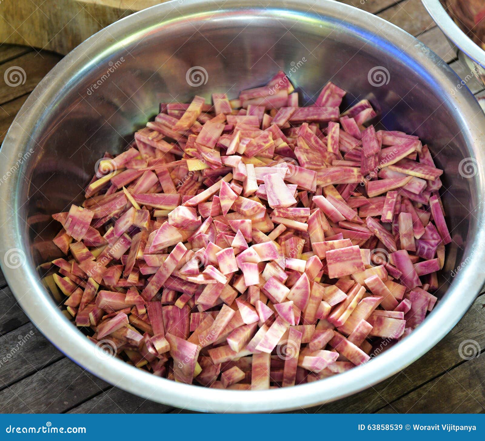 Split chopped yam purple stock image. Image of sweet - 63858539