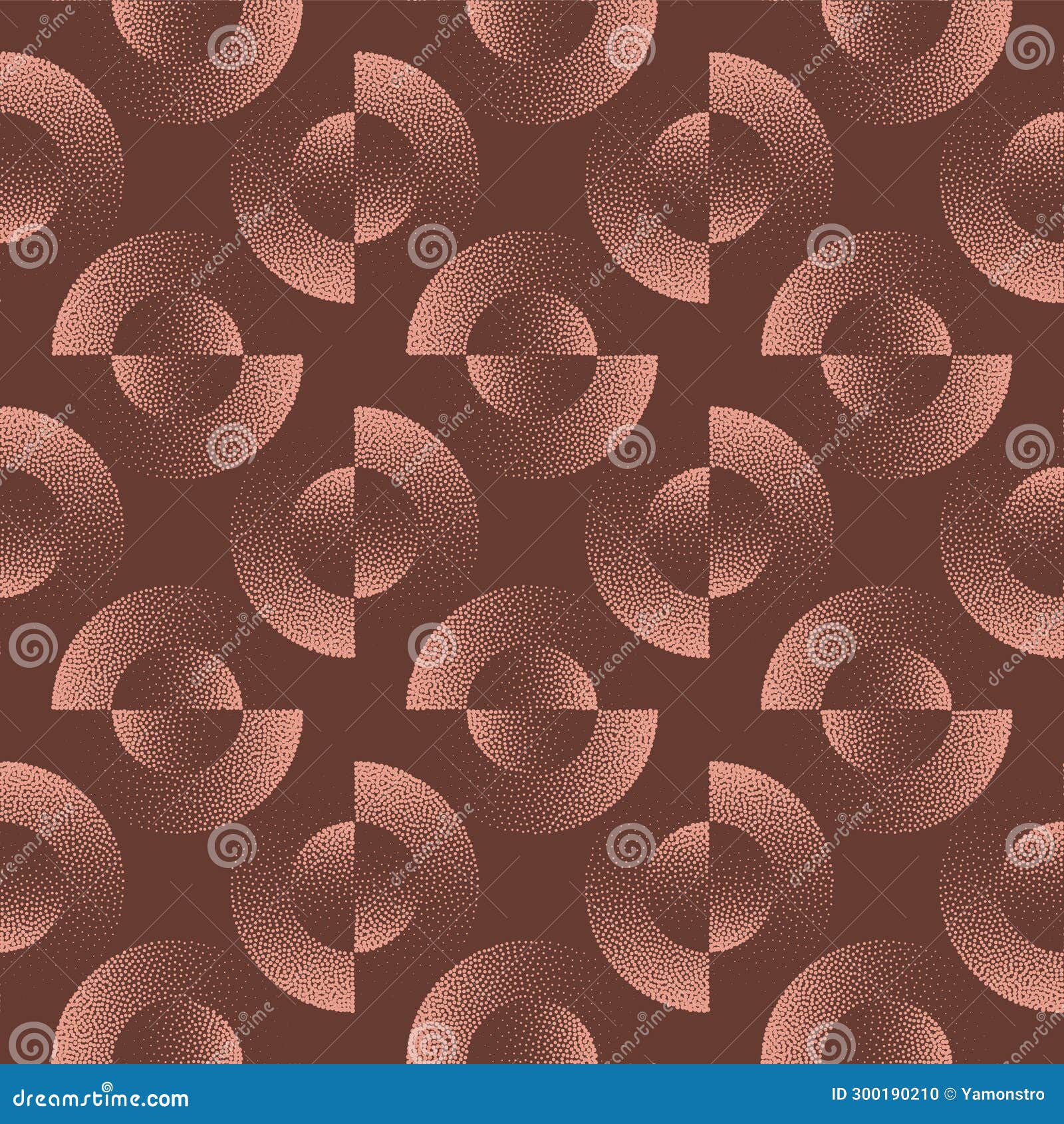 Split Circles Bauhaus Style Seamless Pattern Vector Dot Work Abstract Background Stock ...