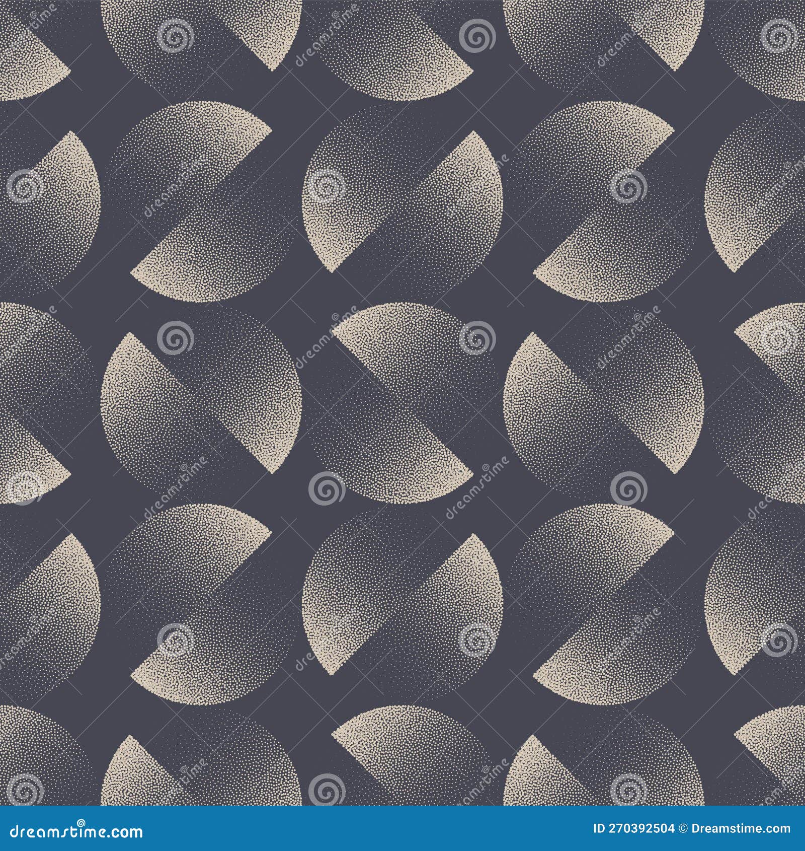 Split Circles 50s 60s 70s Seamless Pattern Vector Dot Work Abstract Background Stock Vector ...