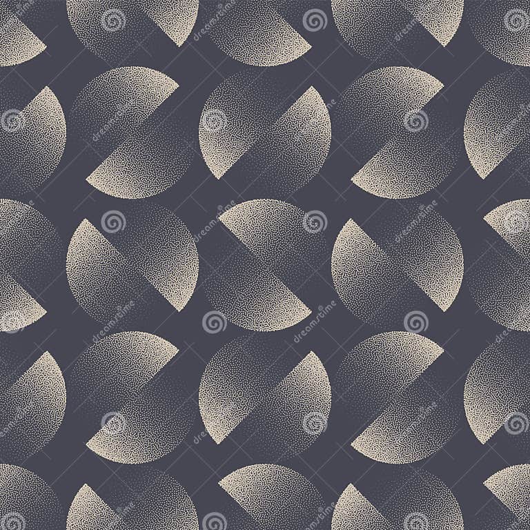 Split Circles 50s 60s 70s Seamless Pattern Vector Dot Work Abstract Background Stock Vector ...