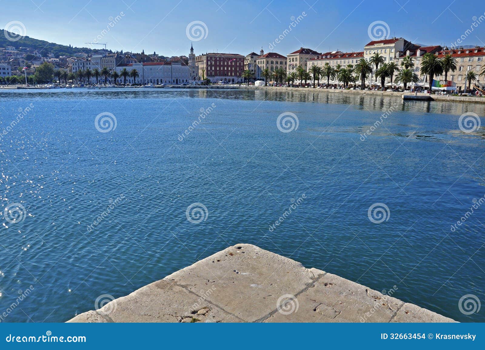 Split city center stock photo. Image of pedestirian, harbor - 32663454