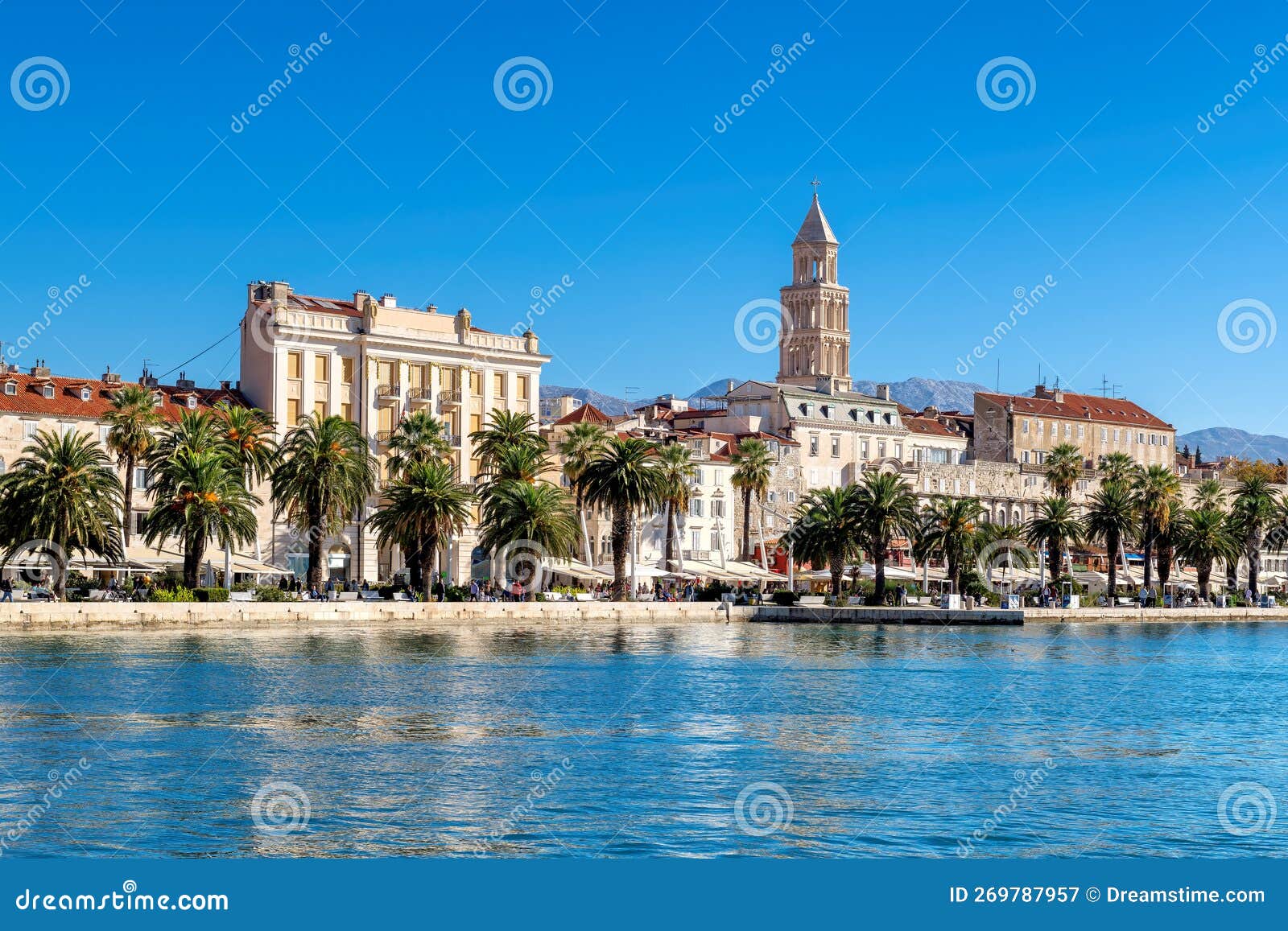 Split City Skyline. Embankment in the Old Town of Split, Croatia Stock ...