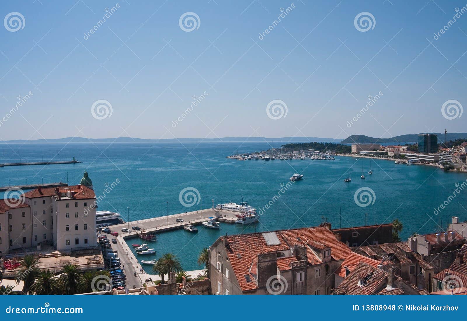 Split city view, Croatia stock photo. Image of dusk, blue - 13808948
