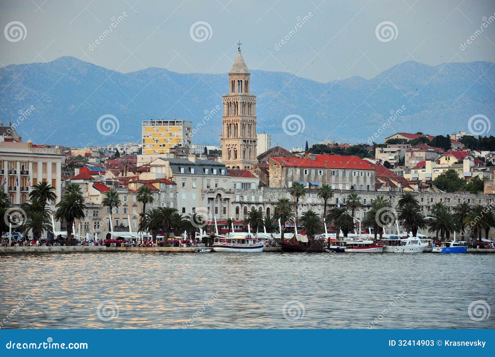 Split cityscape on sunset editorial stock photo. Image of landscape ...