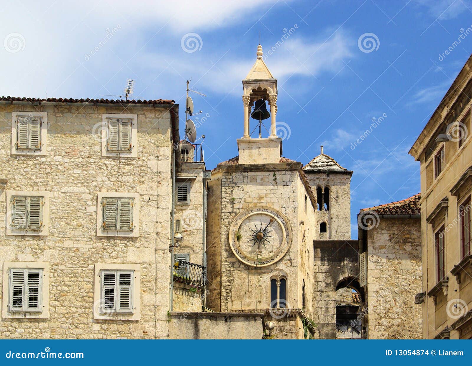 Split clock stock photo. Image of city, architecture - 13054874