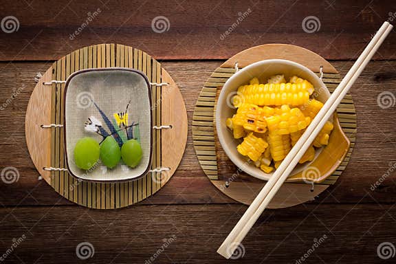 Split Corn on Wood Background Stock Image - Image of organic, butter ...