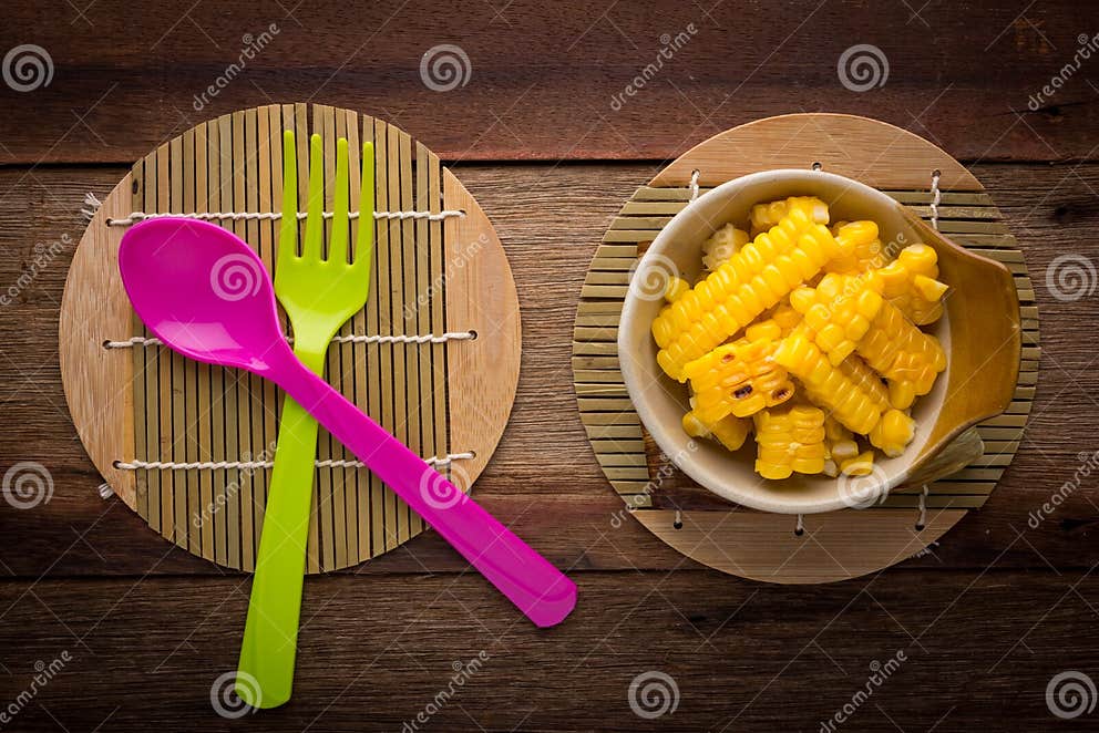 Split Corn on Wood Background Stock Image - Image of autumn, corns ...