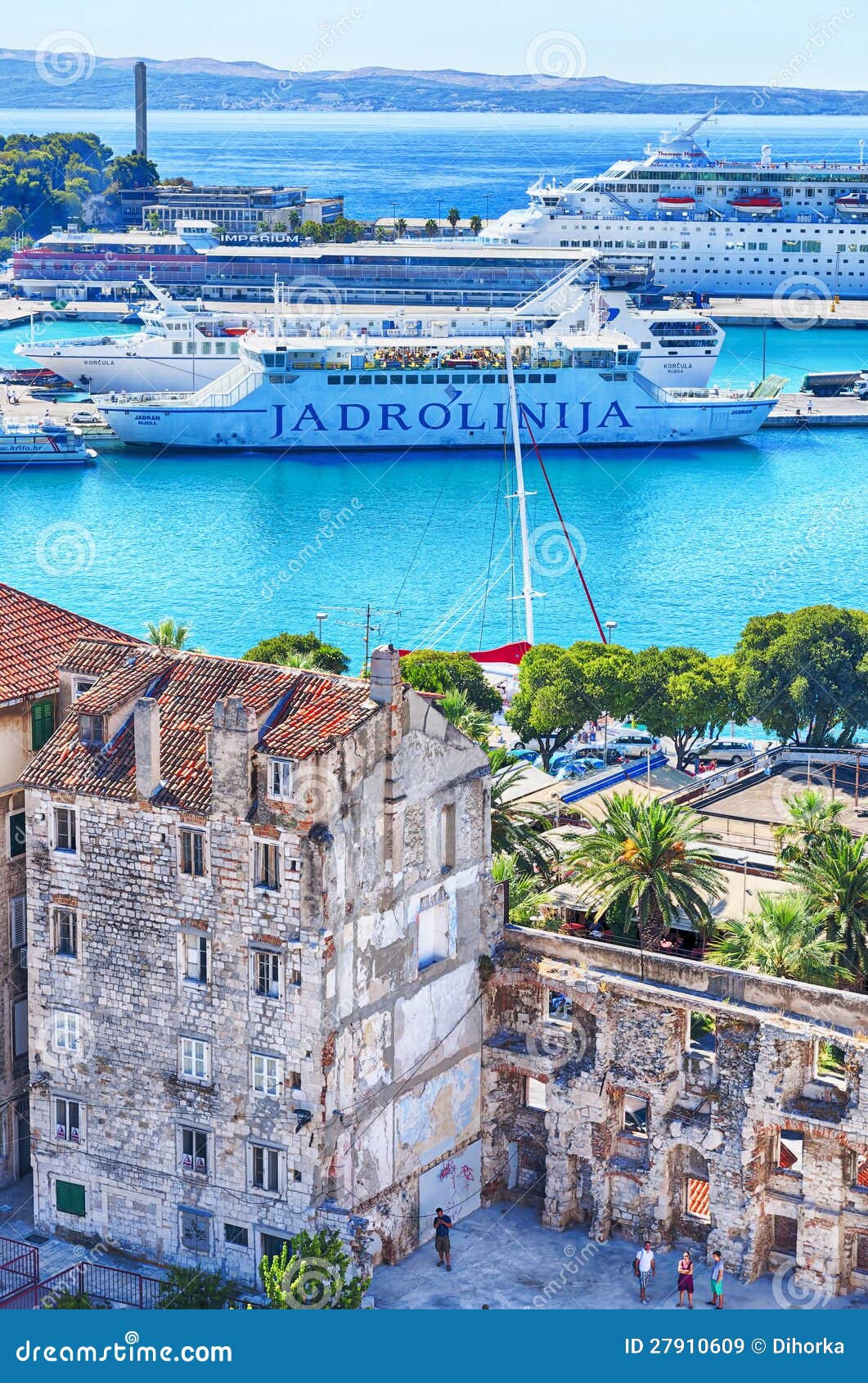Split, Croatia - June 1, 2019: Old Town Of Split, Medieval City With ...