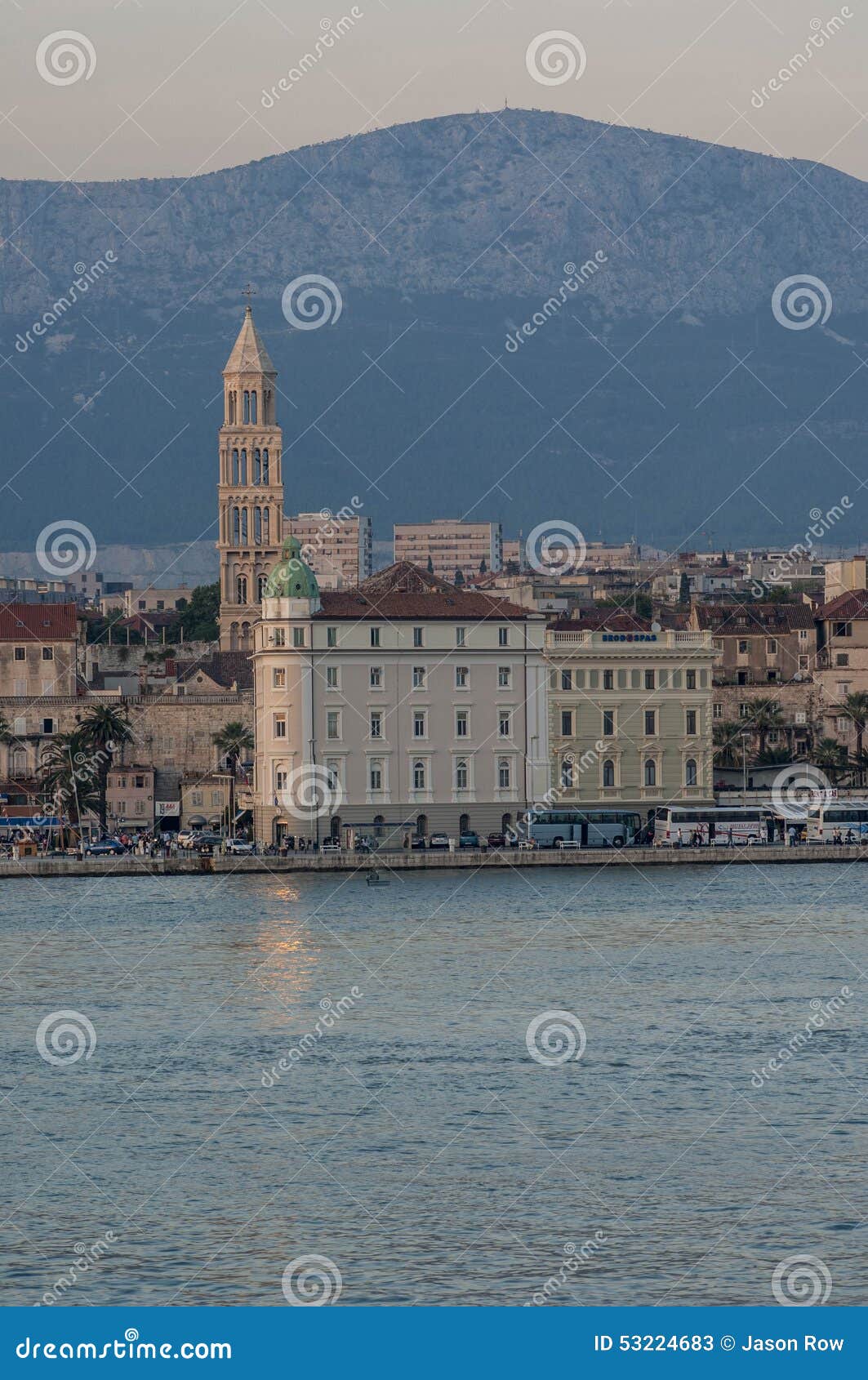 SPLIT/CROATIA Cityscape of Split at Dusk Editorial Stock Photo - Image ...