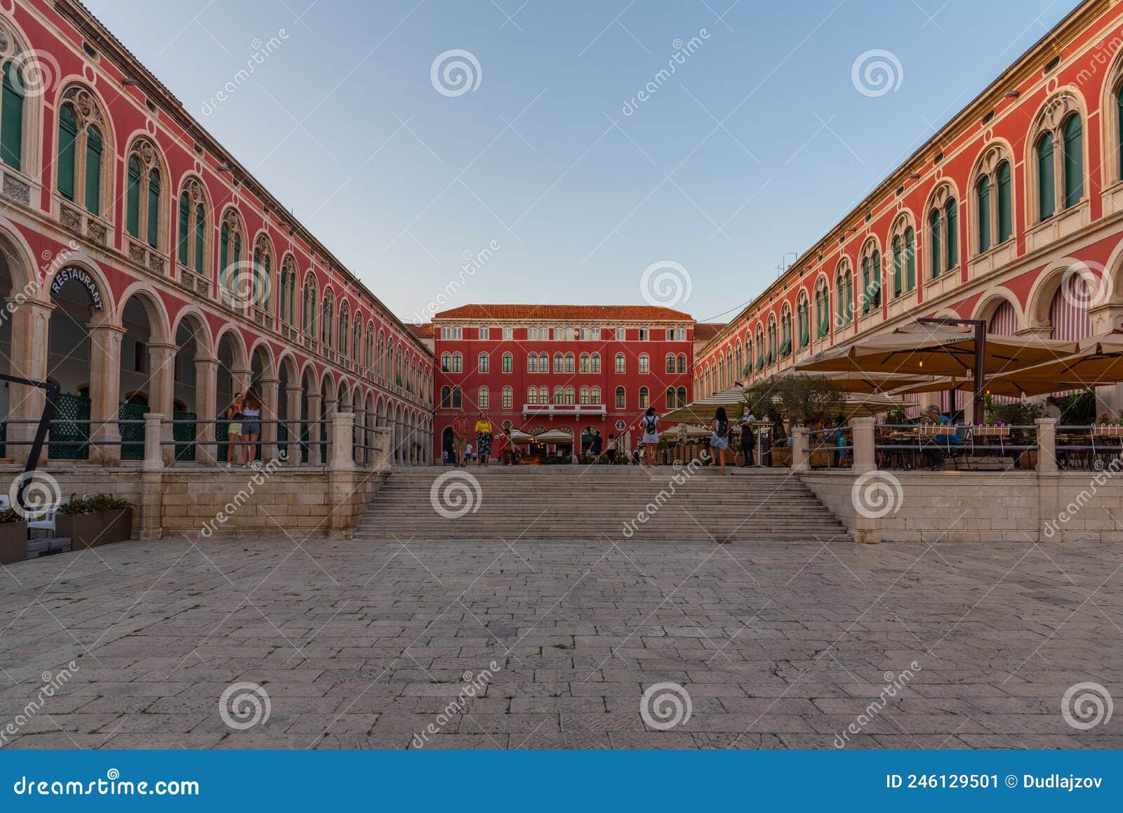 Split, Croatia, July 29, 2020: People Strolling at the Republic ...