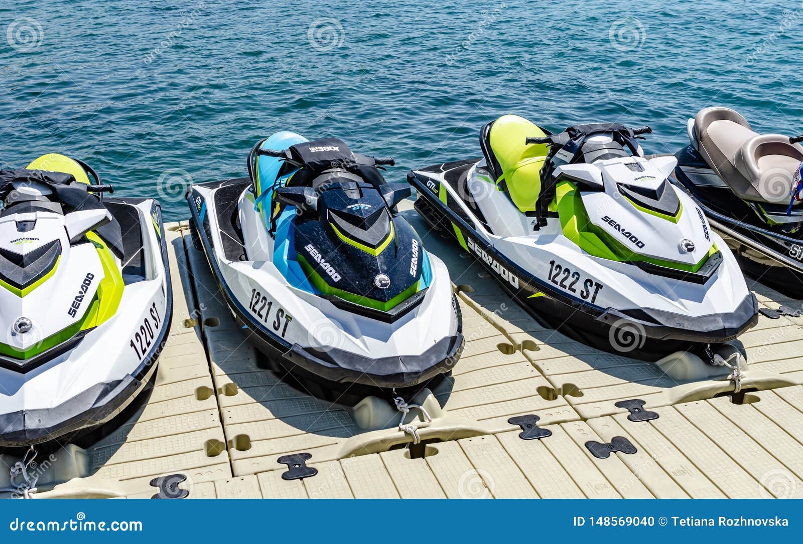 Water Motorcycles are Parked on the Dock. Editorial Image - Image of ...