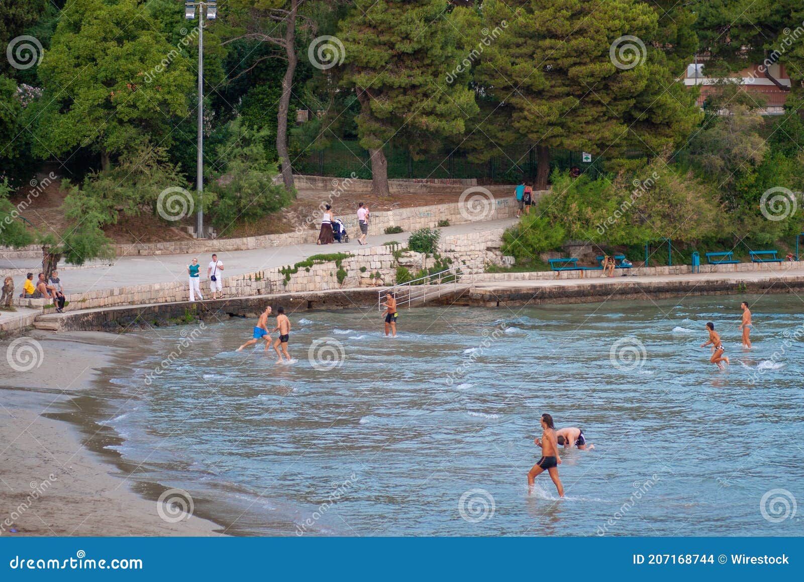 SPLIT, CROATIA - Jun 24, 2010: Players of Picigin on the Beach of ...
