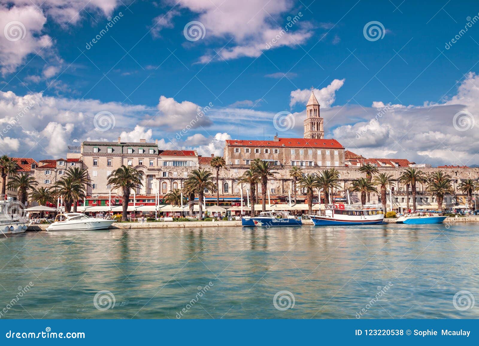 Split harbour and riva editorial stock photo. Image of ancient - 123220538