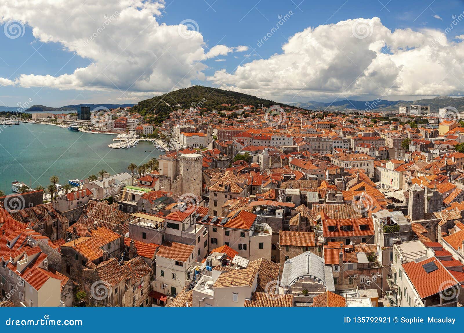 Split Croatia panorama stock image. Image of adriatic - 135792921