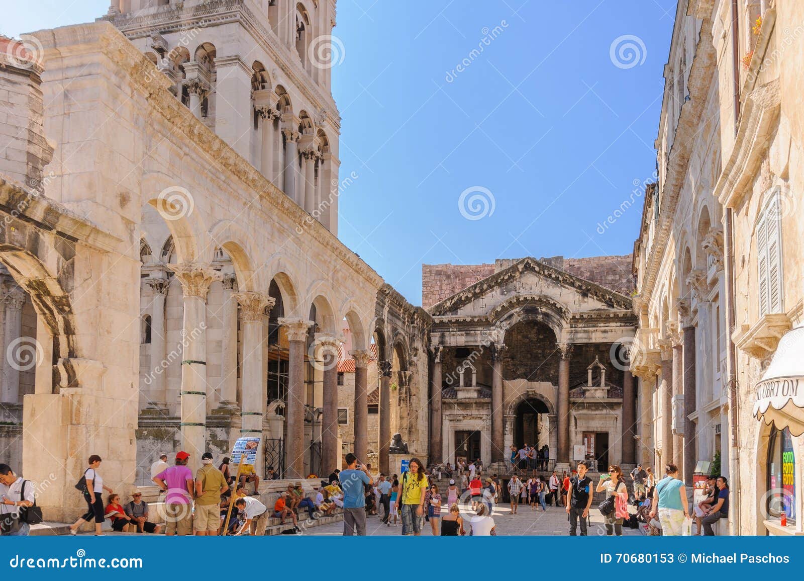 Split, Croatia Peristyle editorial stock photo. Image of city - 70680153