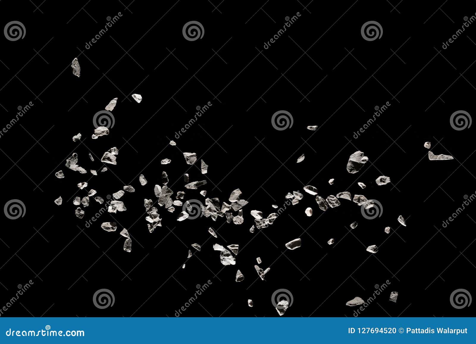 Rock Particles Splatter on Dark Background. Stock Photo - Image of ...
