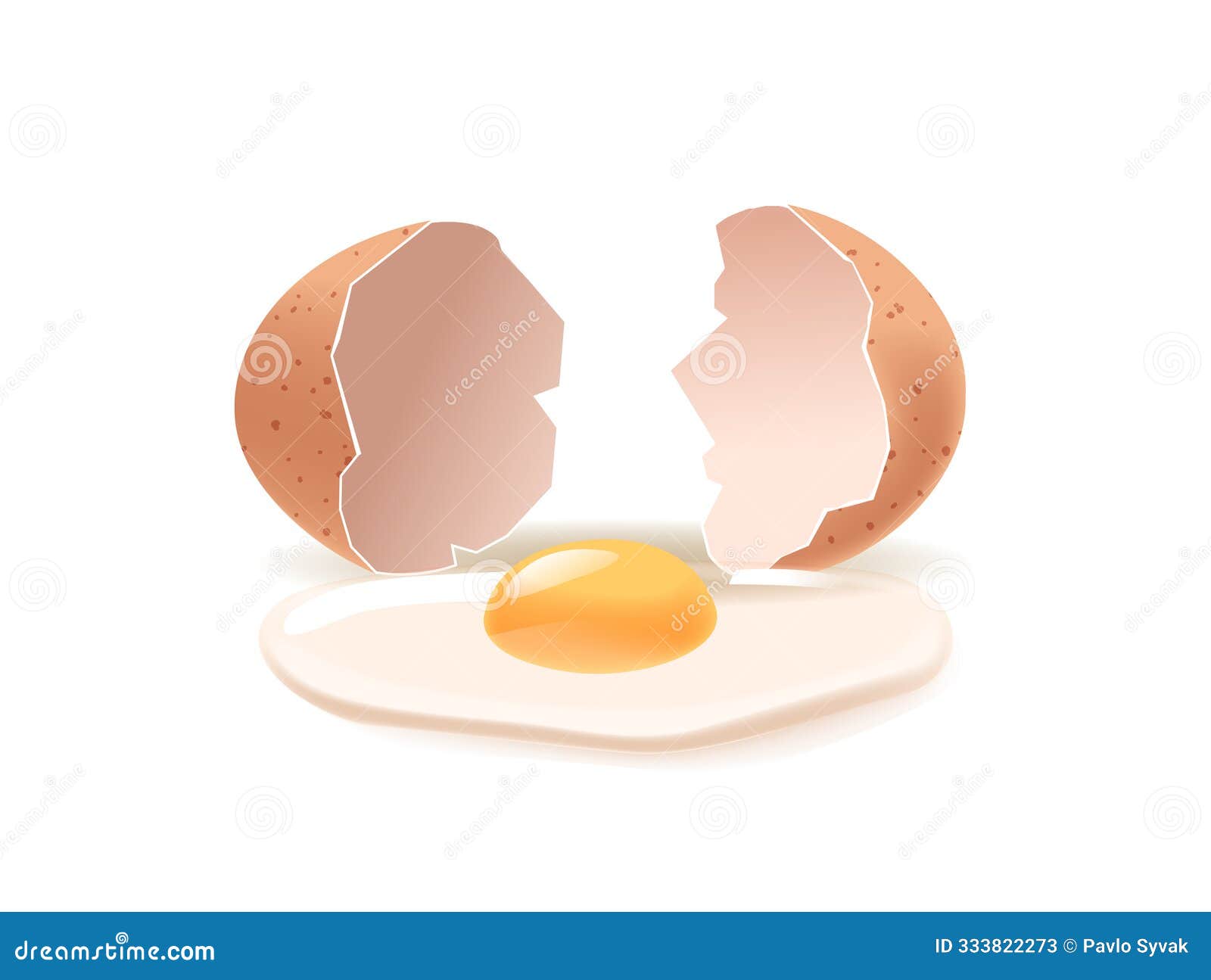 Split Eggshell with a Bright, Uncooked Yolk Spilling Out Isolated on ...