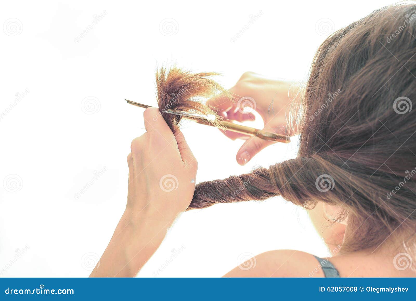 Split ends of hair stock photo. Image of head, problem - 62057008