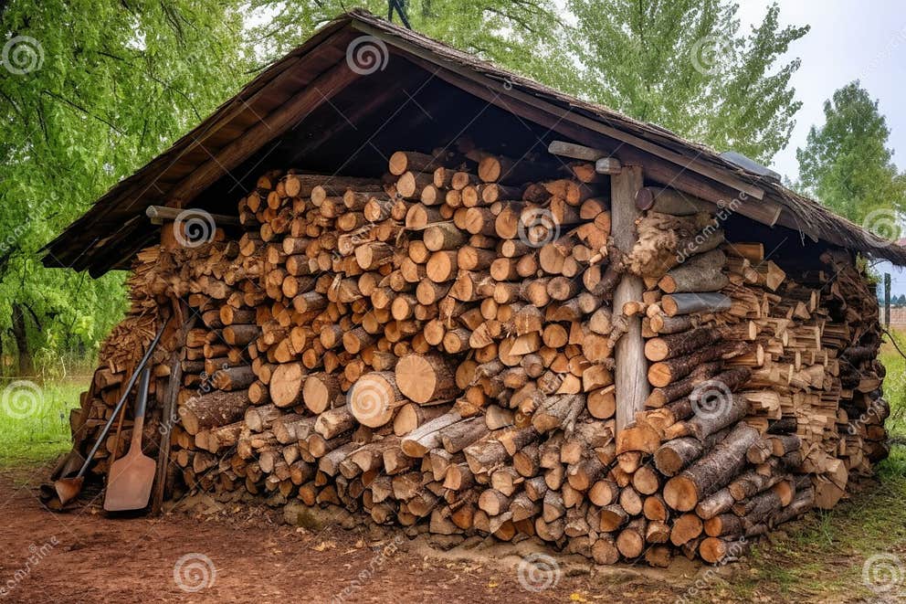 Split Firewood Pile with Different Log Sizes Stock Photo - Image of ...