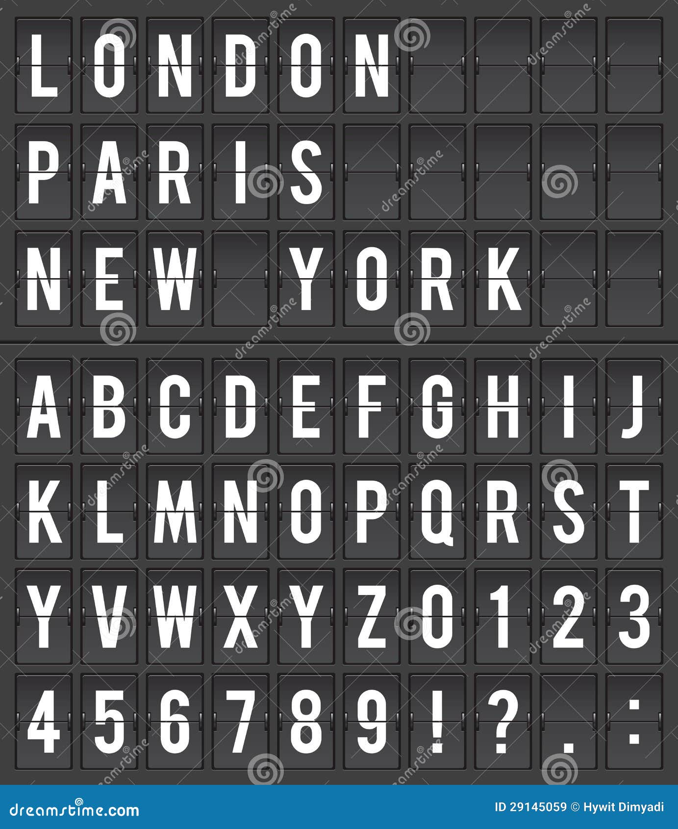 Split-flap Display Illustration Stock Vector - Illustration of flight ...