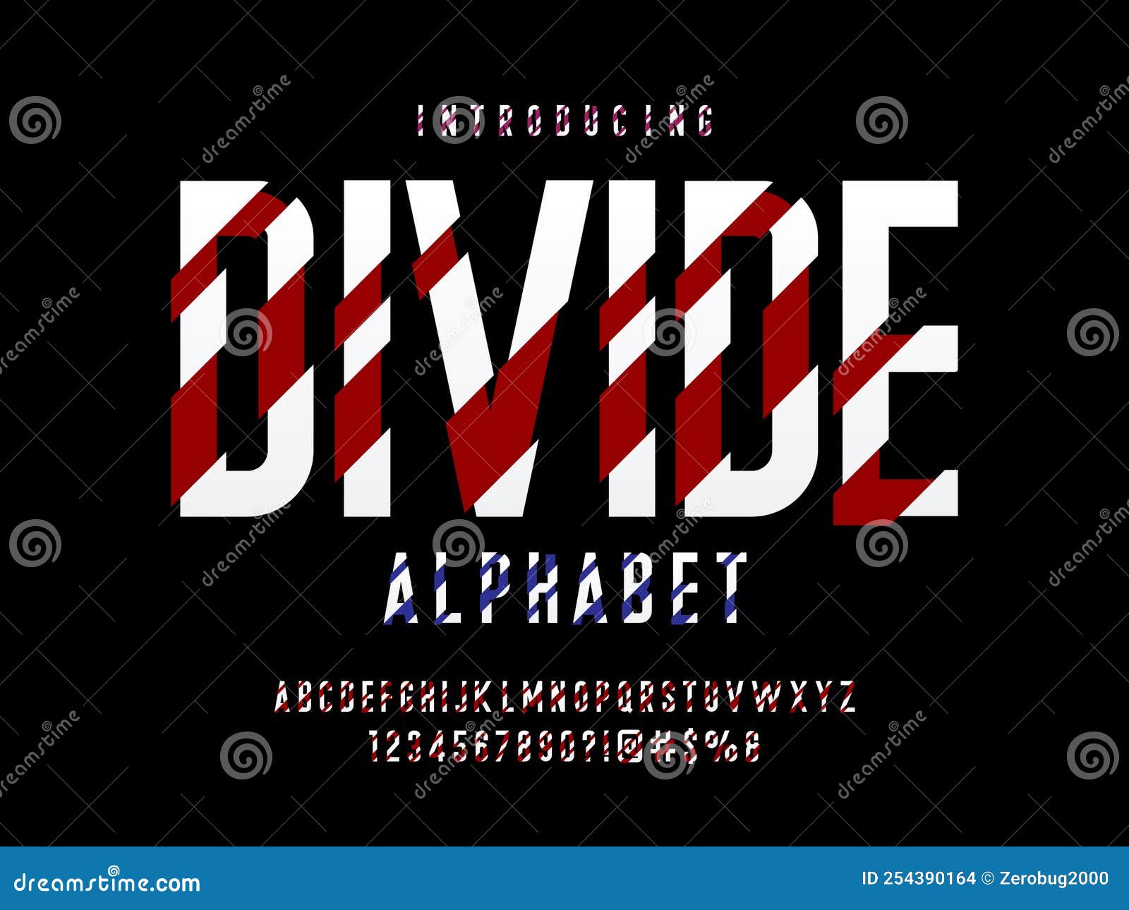 Split font stock vector. Illustration of symbols, typeface - 254390164