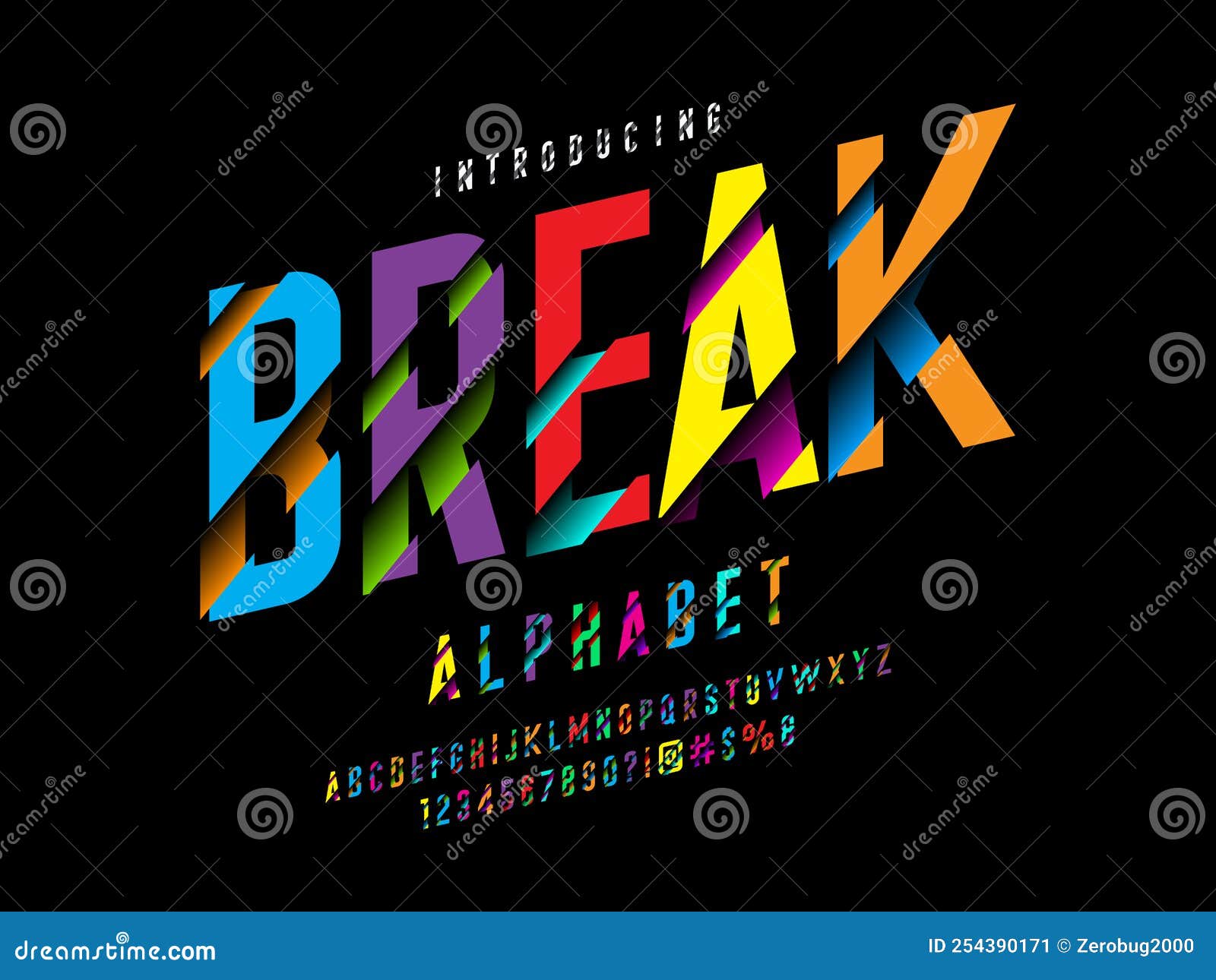 Split font stock vector. Illustration of style, text - 254390171