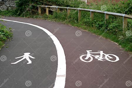 Split footway and cycleway stock image. Image of footpath - 2696489