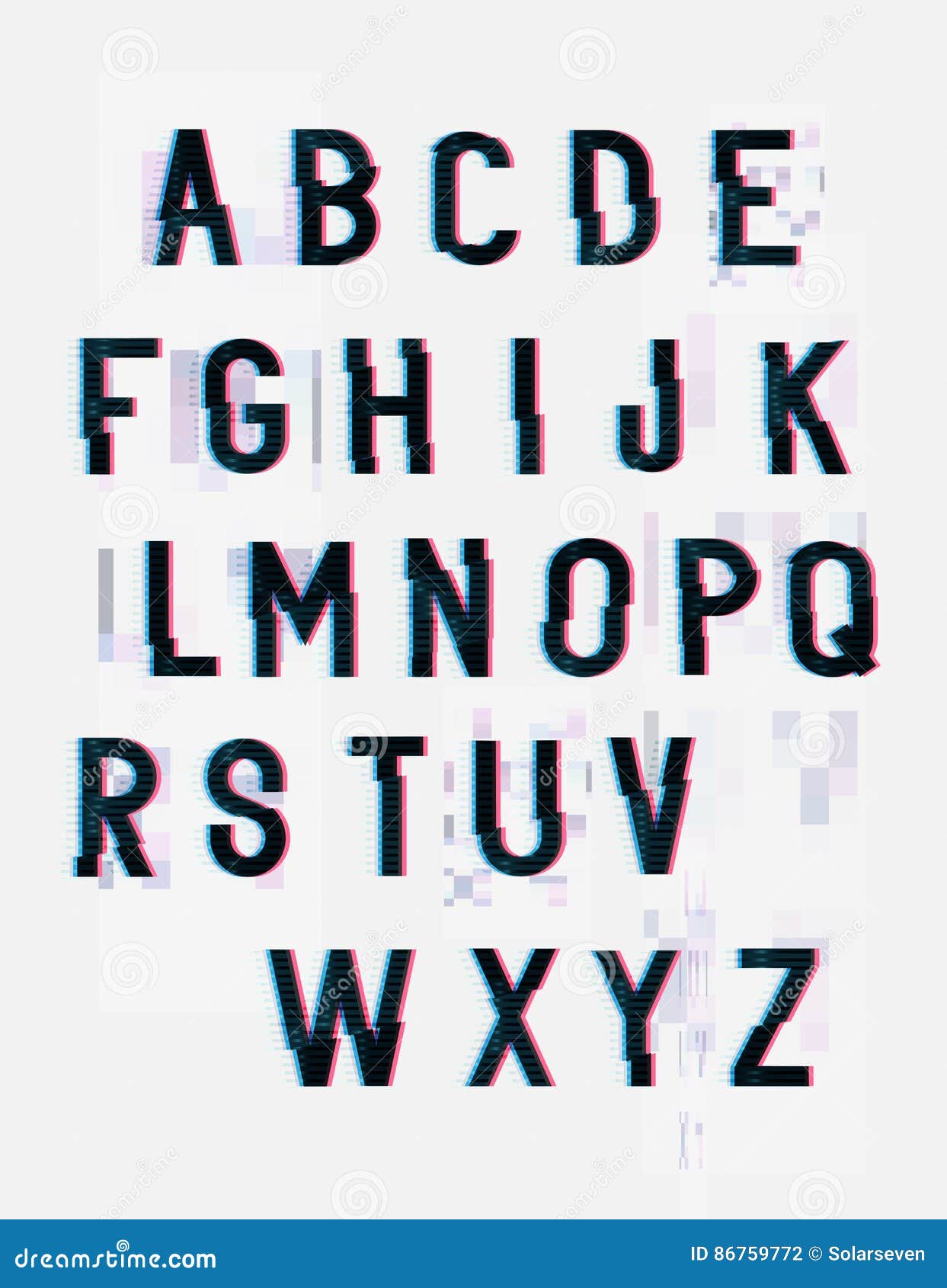 Split Glitch Letters stock vector. Illustration of motion - 86759772