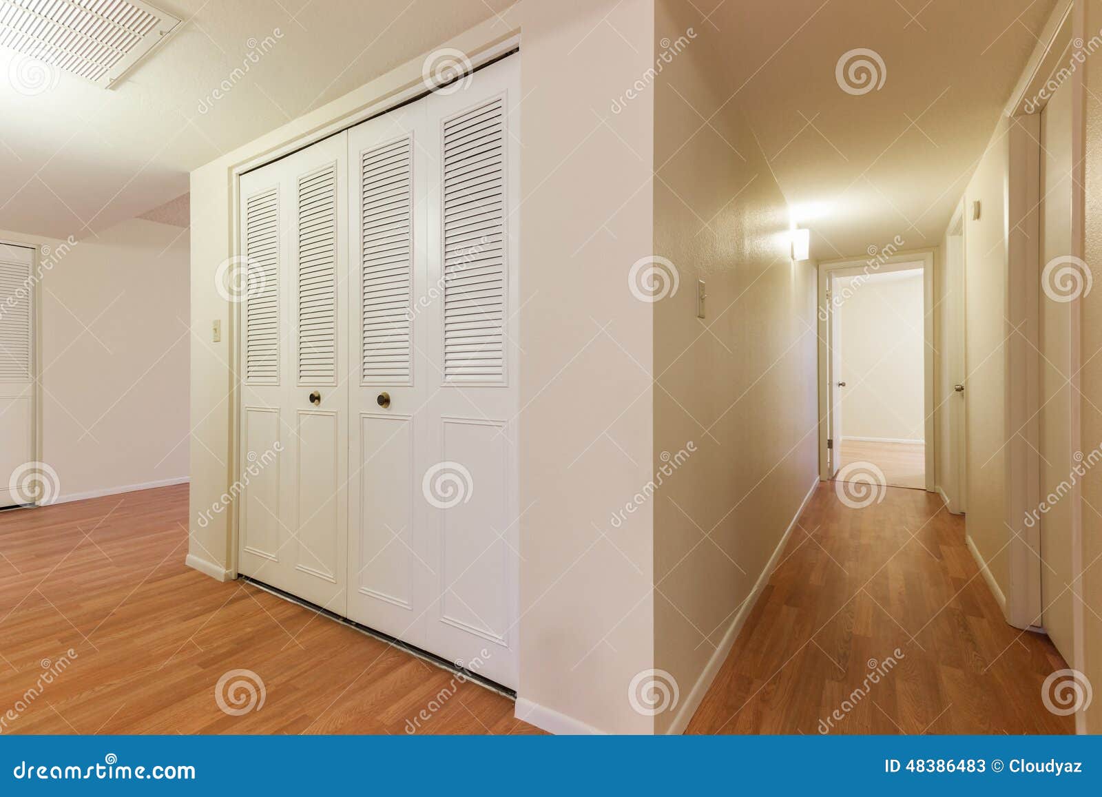 Split Hallway View stock image. Image of home, floor - 48386483
