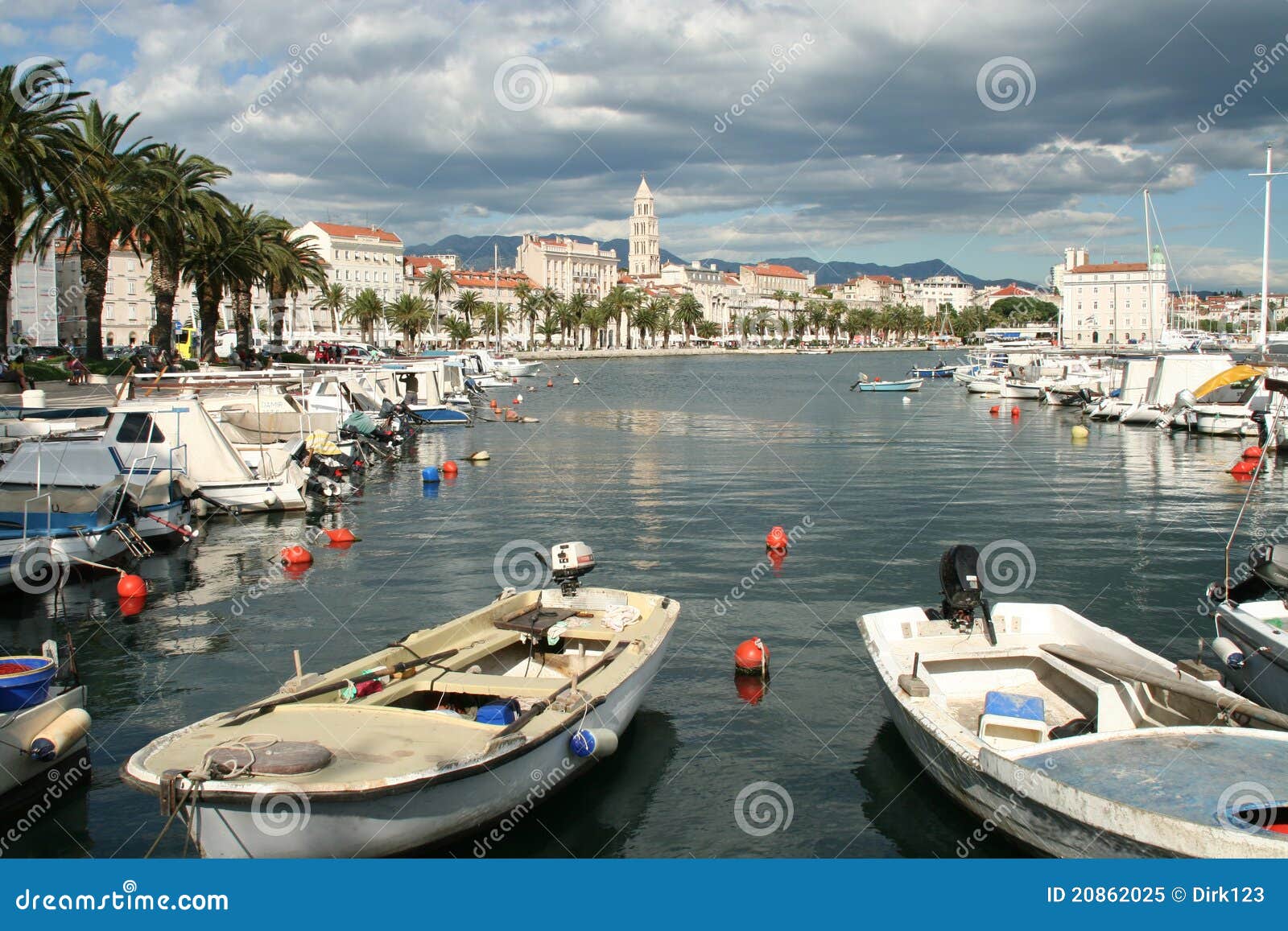 Split harbour stock image. Image of building, europe - 20862025
