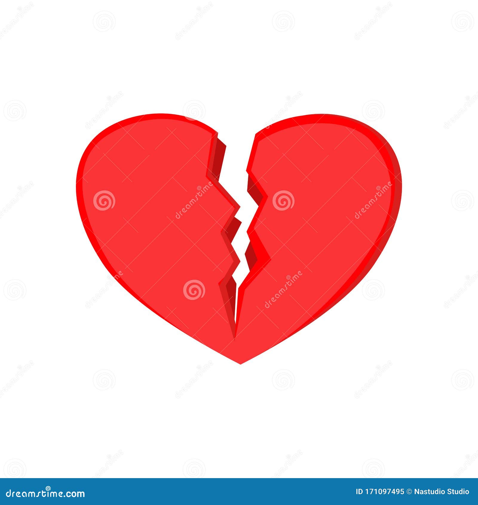 Split Heart in Half ,valentine Day Stock Vector - Illustration of ...