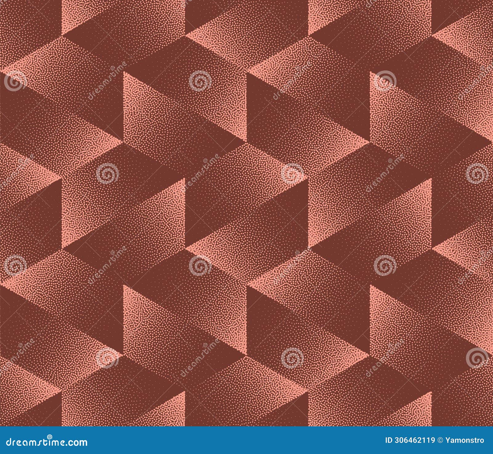 Split Hexagons Grid Seamless Pattern Trend Vector Brown Abstract