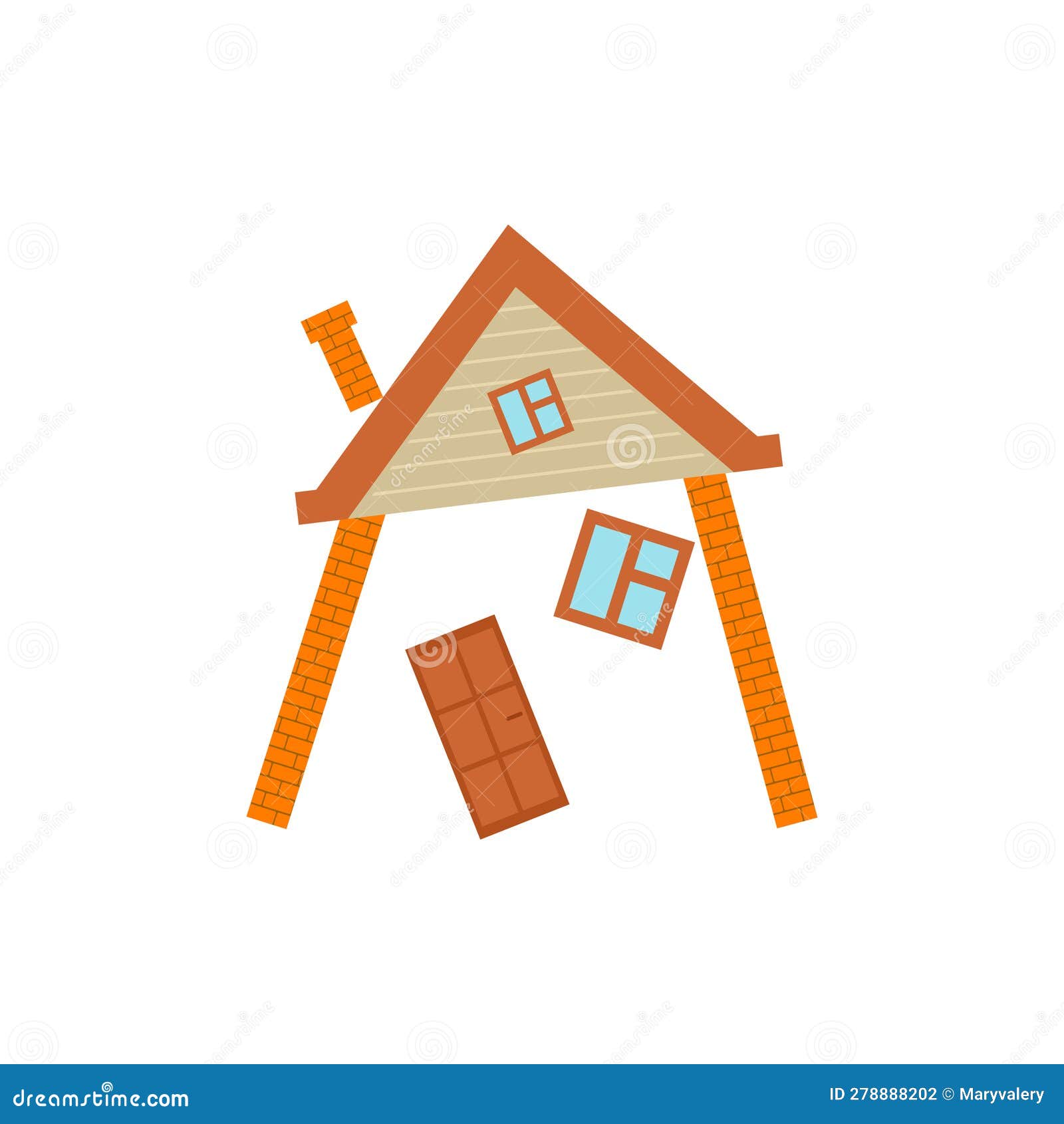 Illustration Of Collapsed Building Due To Earthquake, Natural Disaster ...