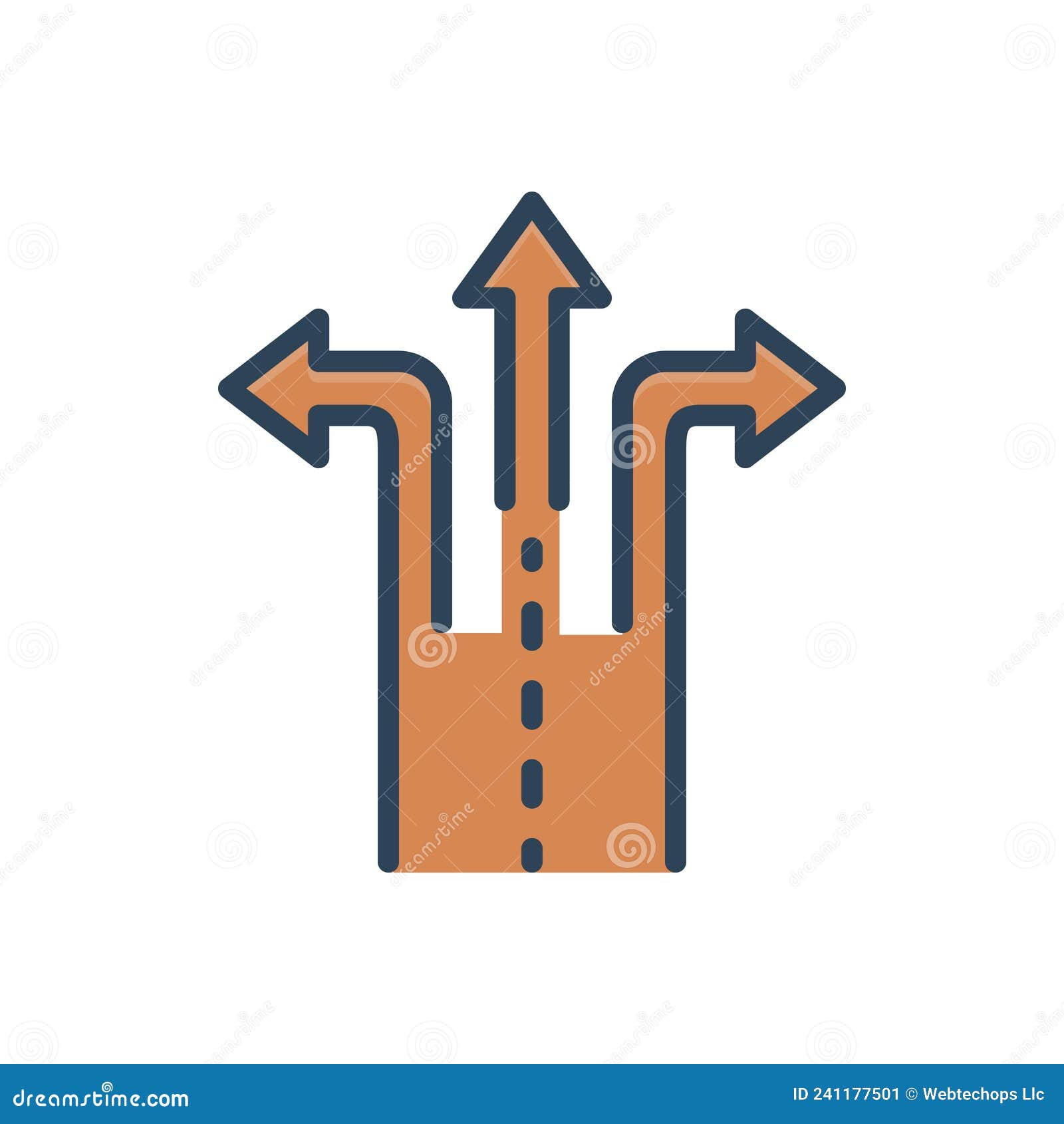 Arrow Divided In Two Arrows. Template, Scheme, Diagram, Chart, Graph ...