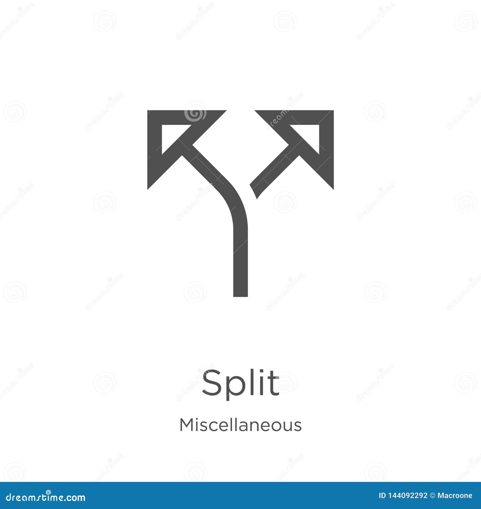 Split Icon Vector from Miscellaneous Collection. Thin Line Split ...