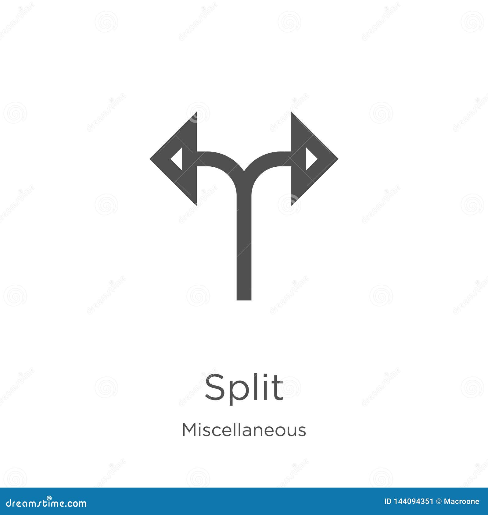 Split Icon Vector from Miscellaneous Collection. Thin Line Split ...