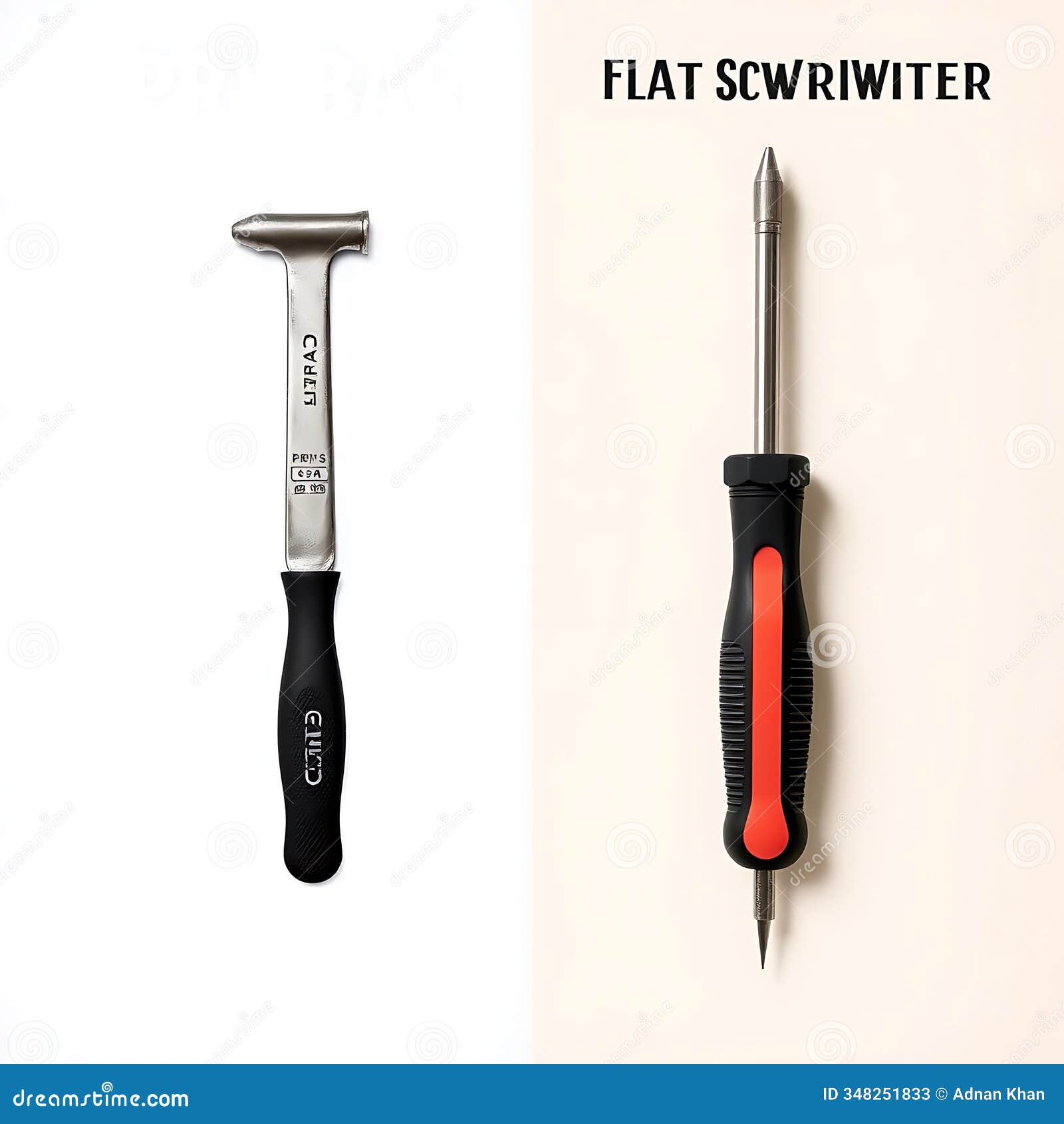 A Split Image Showing a Pry Bar on One Side and a Flat Screwdriver on ...