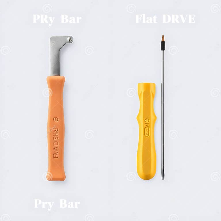 A Split Image Showing a Pry Bar on One Side and a Flat Screwdriver on ...