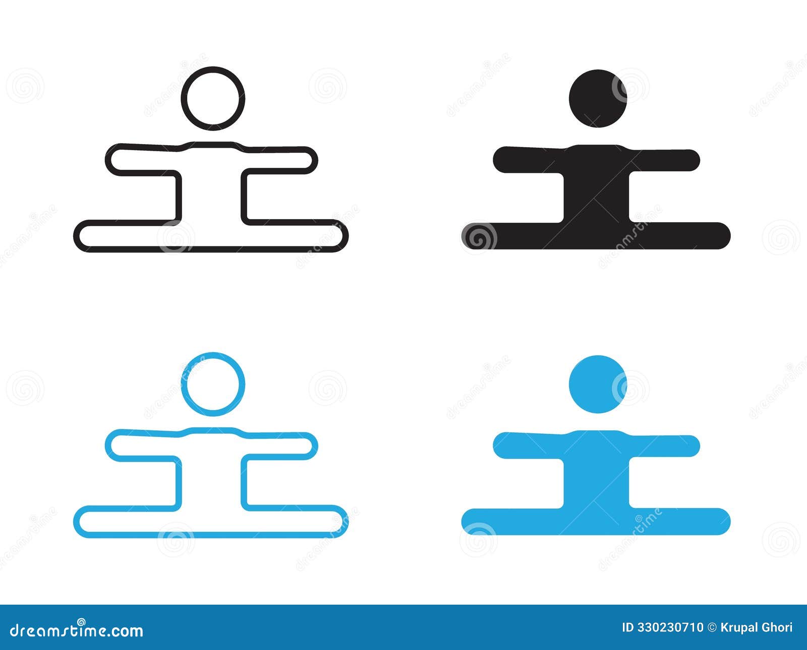 Split Legs Exercise Icon Black and White Vector Outline Sign Stock ...