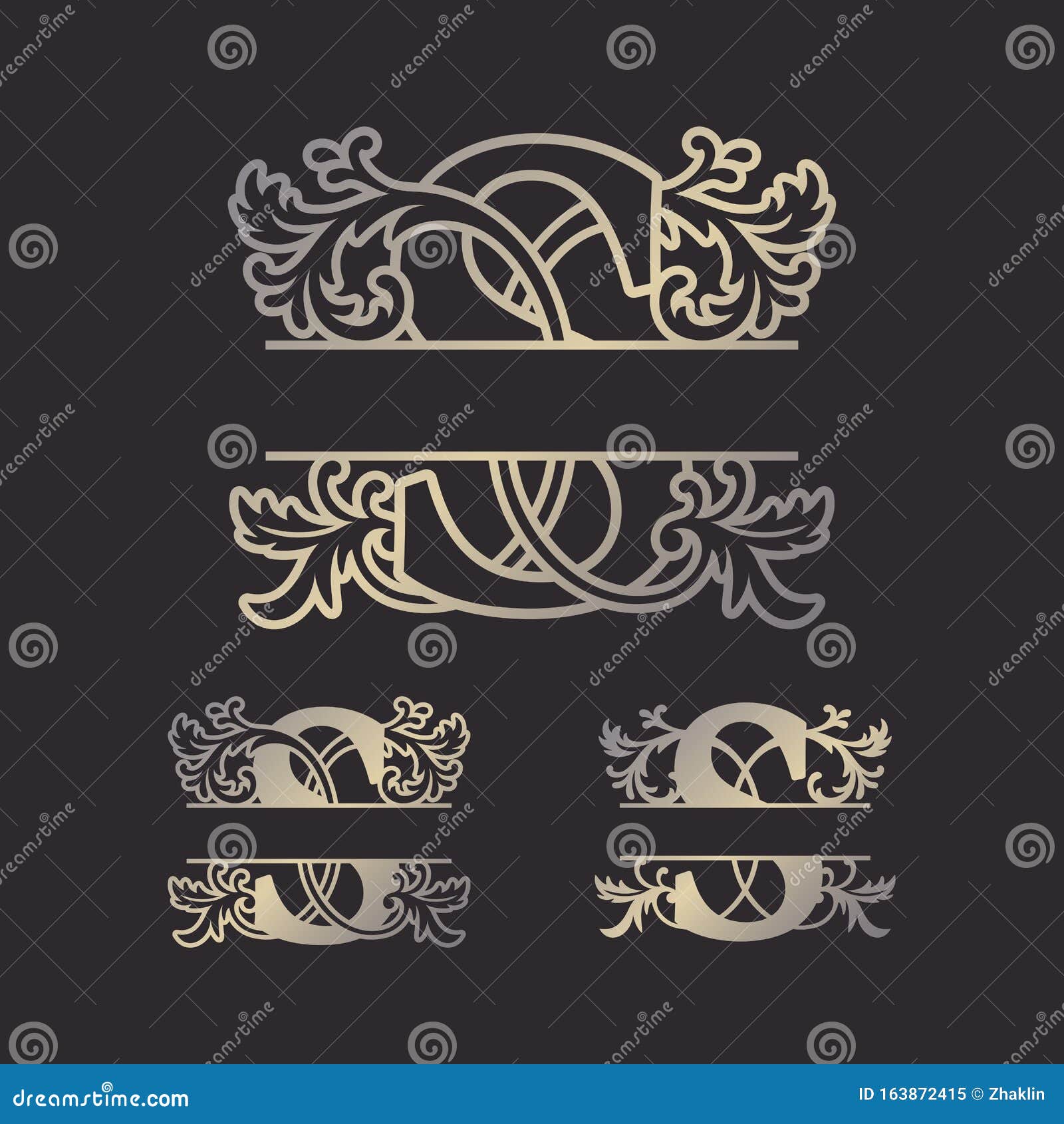 Split Letters. Split Monogram Font. Split Alphabet. Vector Illustration ...