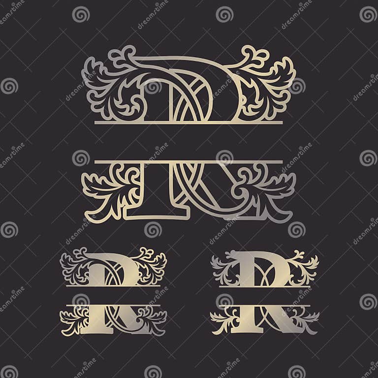 Split Letters. Split Monogram Font. Split Alphabet. Stock Vector ...