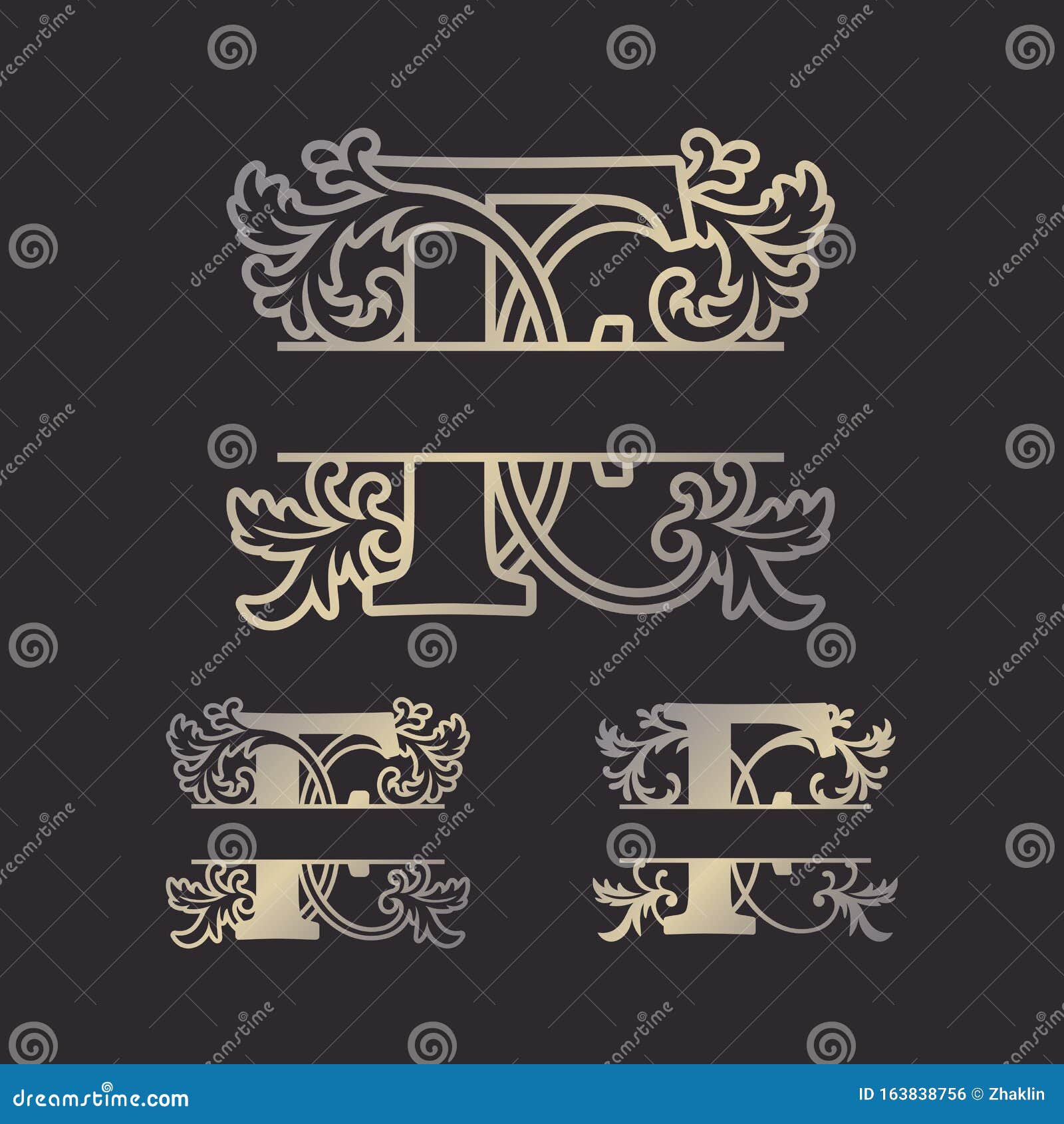 Split Letters. Split Monogram Font. Split Alphabet. Stock Vector ...