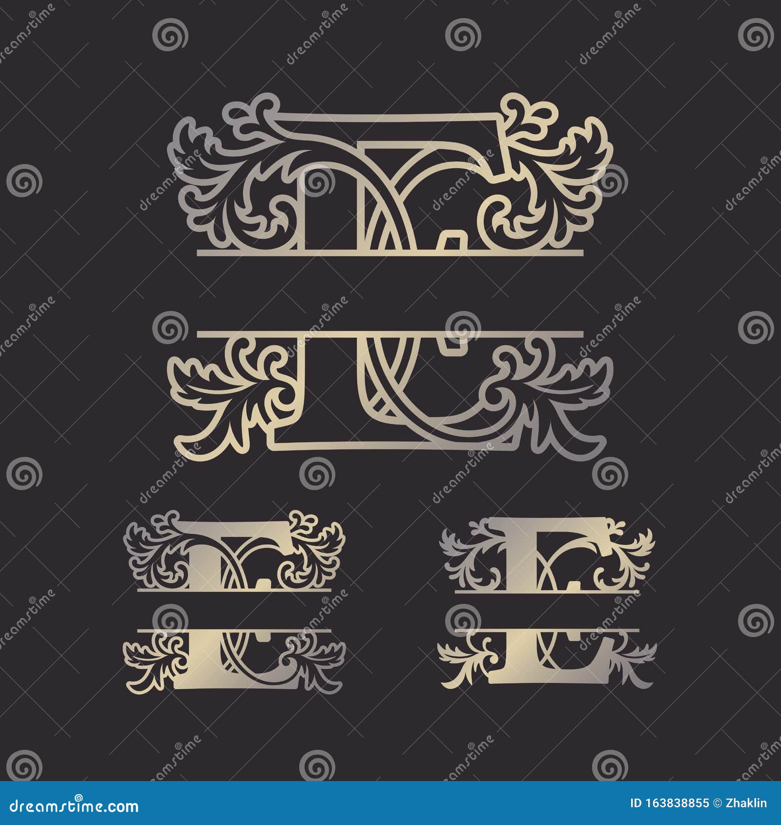Split Letters. Split Monogram Font. Split Alphabet. Stock Vector ...