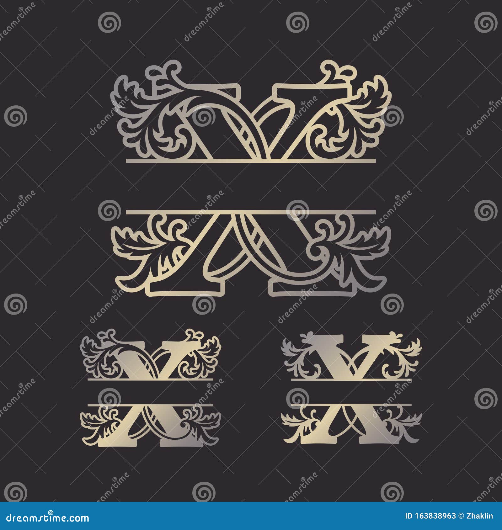 Split Letters. Split Monogram Font. Split Alphabet. Stock Vector ...