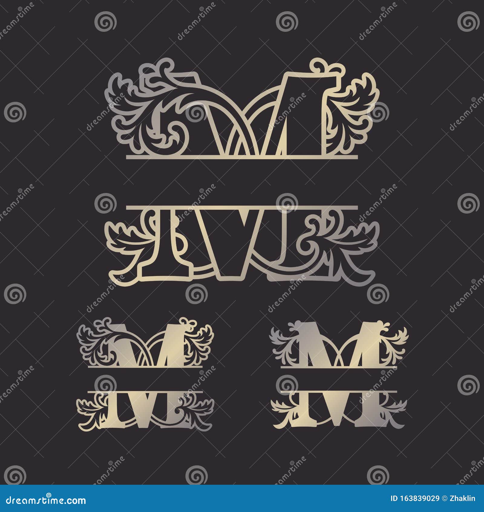 Split Letters. Split Monogram Font. Split Alphabet. Stock Vector ...