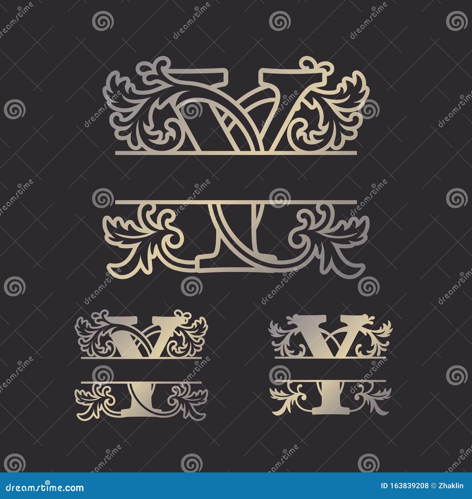 Split Letters. Split Monogram Font. Split Alphabet. Stock Vector ...