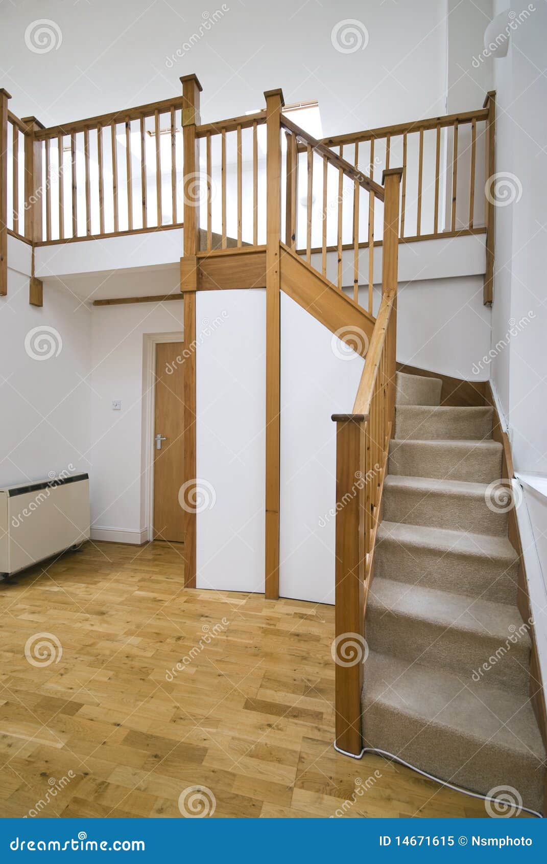 Split Level Living Room with Staircase Stock Image - Image of closeup ...
