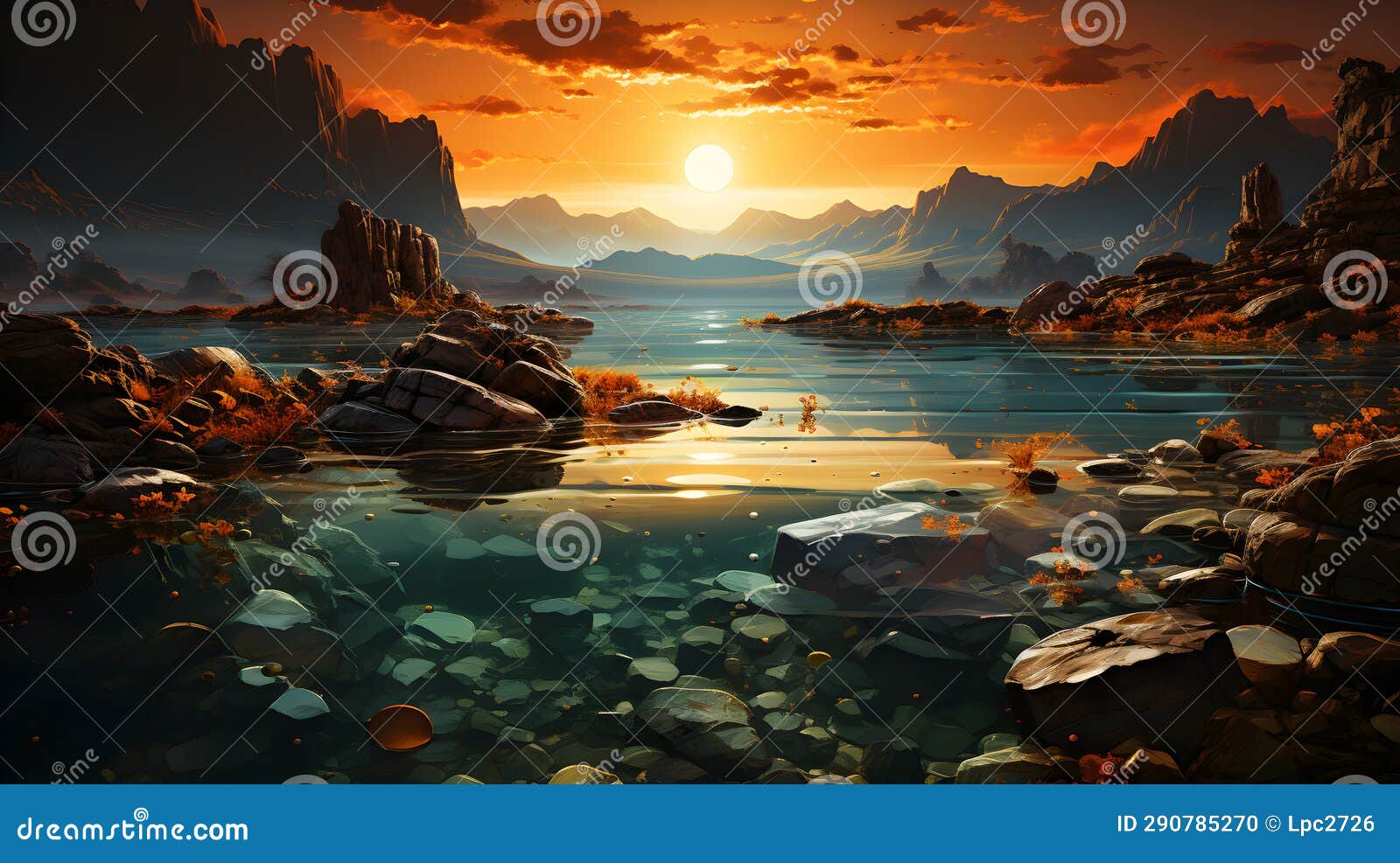 A Split Level of Photography in Sunset Stock Illustration ...